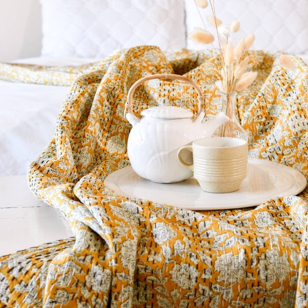 Nabha Hand Block Printed Coverlet - Andsara