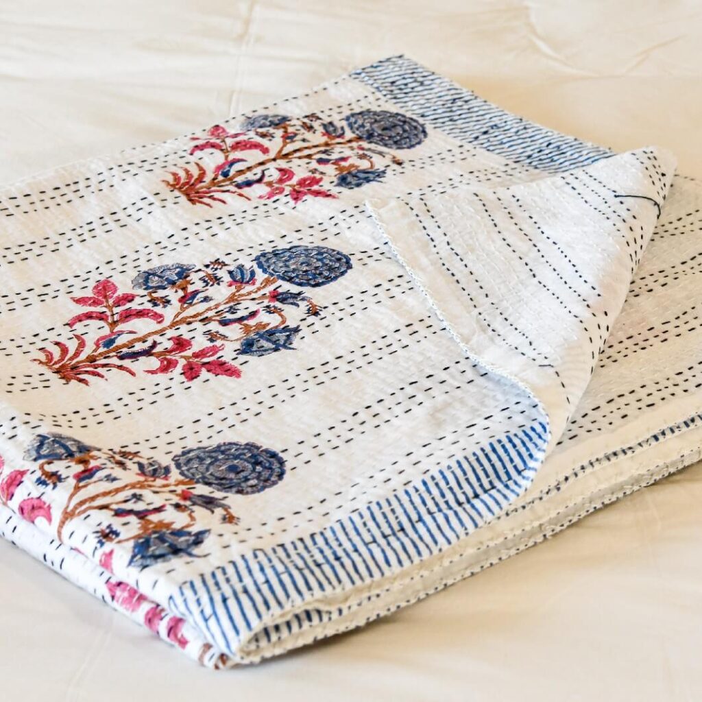 Tirora Hand Block Printed Coverlet - Andsara