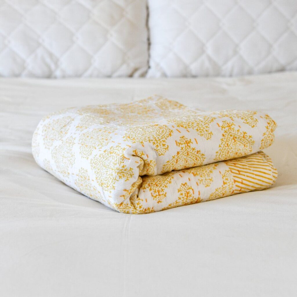 Nabha Hand Block Printed Coverlet - Andsara